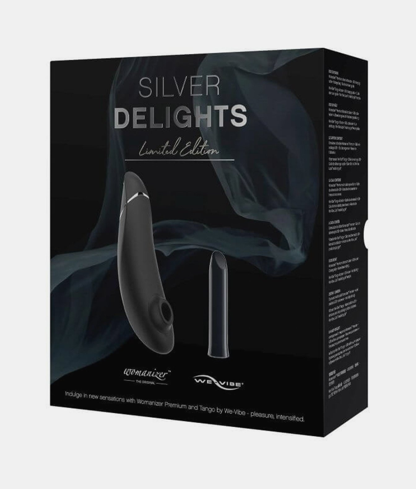 Womanizer Premium i We-Vibe Tango: zestaw Silver Delights (czarny) • N69.pl